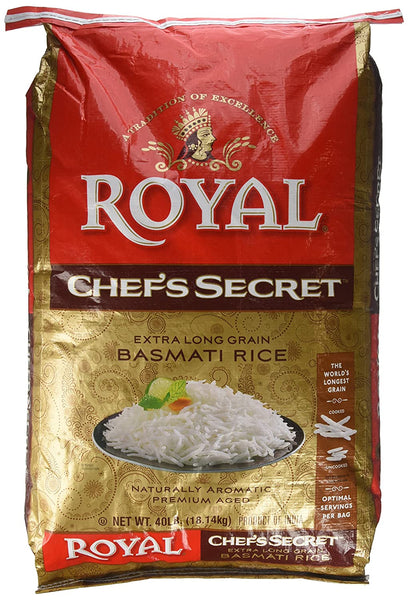 Royal CHEF'S SECRET Basmati Rice, 40 LBS x 10 bags – Guggin Foods