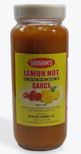 Soogrim’s Lemon Hot Sauce 12oz. – Guggin Foods