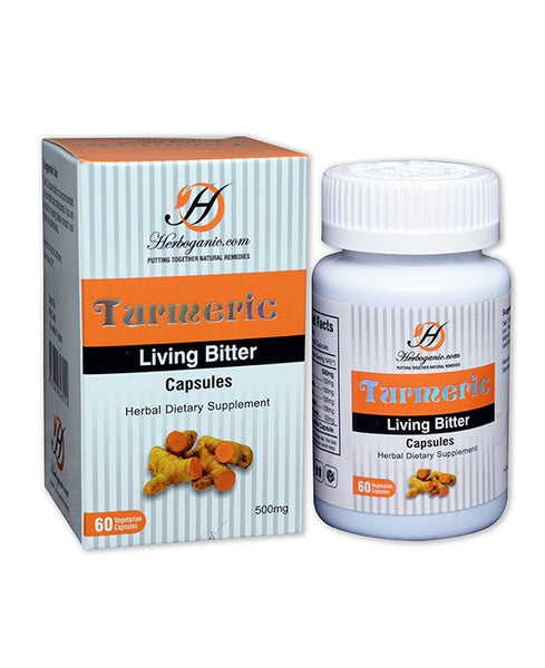Turmeric Living Bitter Capsules – 60 Veggie Capsules – Guggin Foods